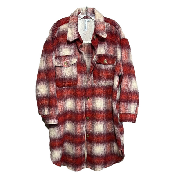 Grace + Karma | Jackets & Coats | Grace Karma Red White Plaid Oversized ...